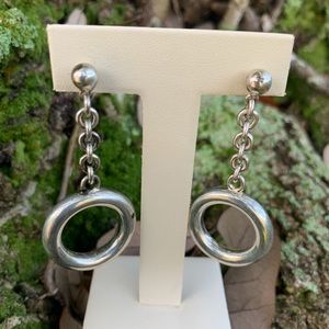 Beach Gypsy | Jewelry | Ss Hoop And Chain Earrings | Poshmark